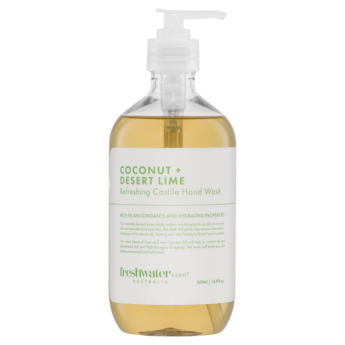 Coconut + Desert Lime Castile Hand Wash 500ml | Freshwater Farm ...